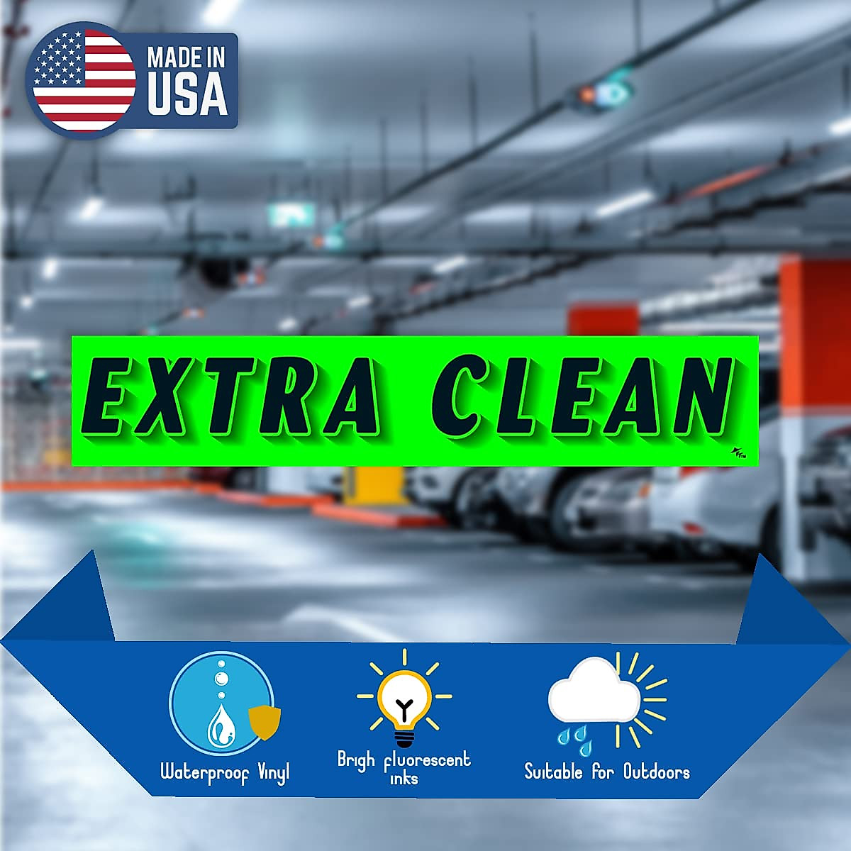 VERSA-TAGS 7.5" Black/Green Vinyl Number Decals 11 Dozen Set Windshield Pricing & 1 Pack of Each of Extra Clean, Financing Available, One Owner 14.5" x 2.75" Sticker Windshield Decal Auto Dealership