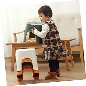 CAXUSD 1Pc Multi Use Plastic Step Stool Low Stool for Shoes Wearing Bathroom and Home Use Small Lightweight White Stool for Adults and Kids