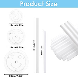 18 Pieces Cake Dowel Rods Set, 15 Pcs Cake Dowels Rods with 3 Pcs Cake Boards (6, 8,10 Inch) Cake Dowels for Tiered Cakes, Plastic Cake Support Rods for Wedding Cake Construction and Stacking