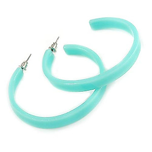 50mm Trendy Mint Acrylic/Plastic/Resin Hoop Earrings