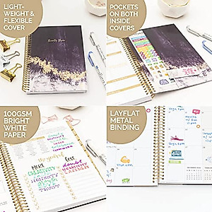 bloom daily planners 2023 Calendar Year Day Planner (January 2023 - December 2023) - 5.5” x 8.25” - Weekly/Monthly Agenda Organizer Book with Stickers & Bookmark - Purple Crystal