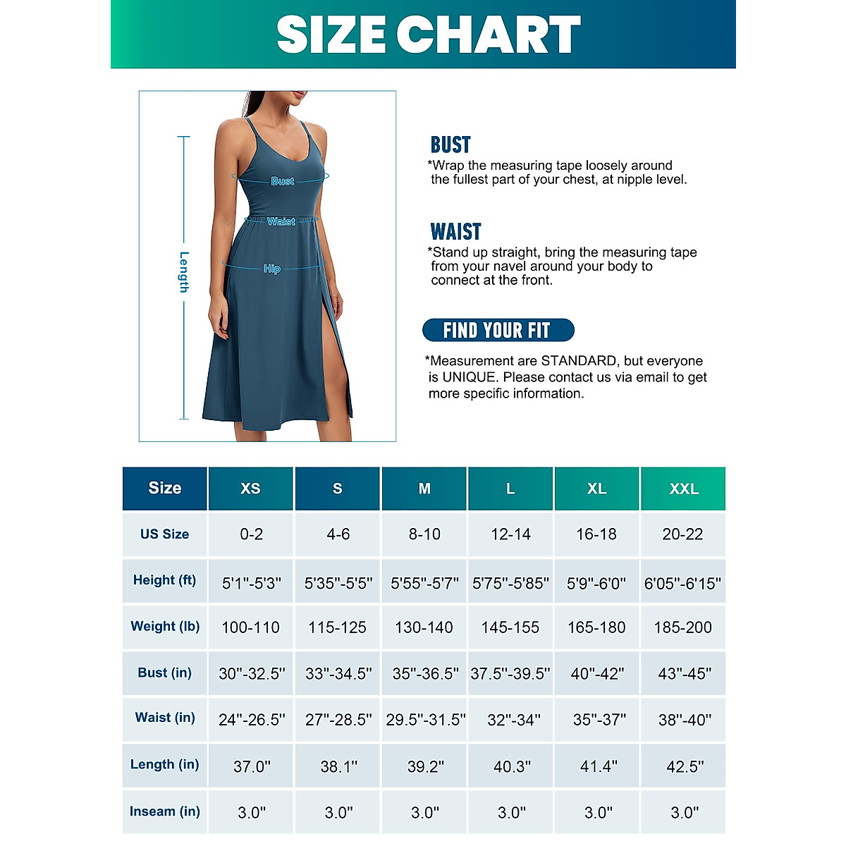 Athletic Dress with Built in Shorts & Bra Adjustable Straps Workout Dress for Tennis Golf Midi Dresses for Women Black