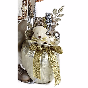 Windy Hill Collection 16" Inch Standing Shimmering Champagne Santa Claus Christmas Figurine Figure Decoration 169050