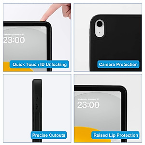 Tasainu iPad 10th Generation Case, New iPad 10.9 Inch 2022 Case with Soft TPU Back Cover, ipad 10 Case with Pencil Holder, Support Auto Wake/Sleep, Black