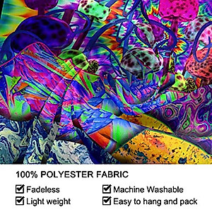 Trippy Tapestry Psychedelic Mountain - Magic Mushroom Wall Hanging Multiple Colorful Hippie Tapestries Art Window Treatments Valance Bedroom Decor Living Room Door Curtain Balcony Sheer Room Divider