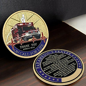 Medical Services EMT/EMS Challenge Coin Paramedic's Prayer Thank You Coin