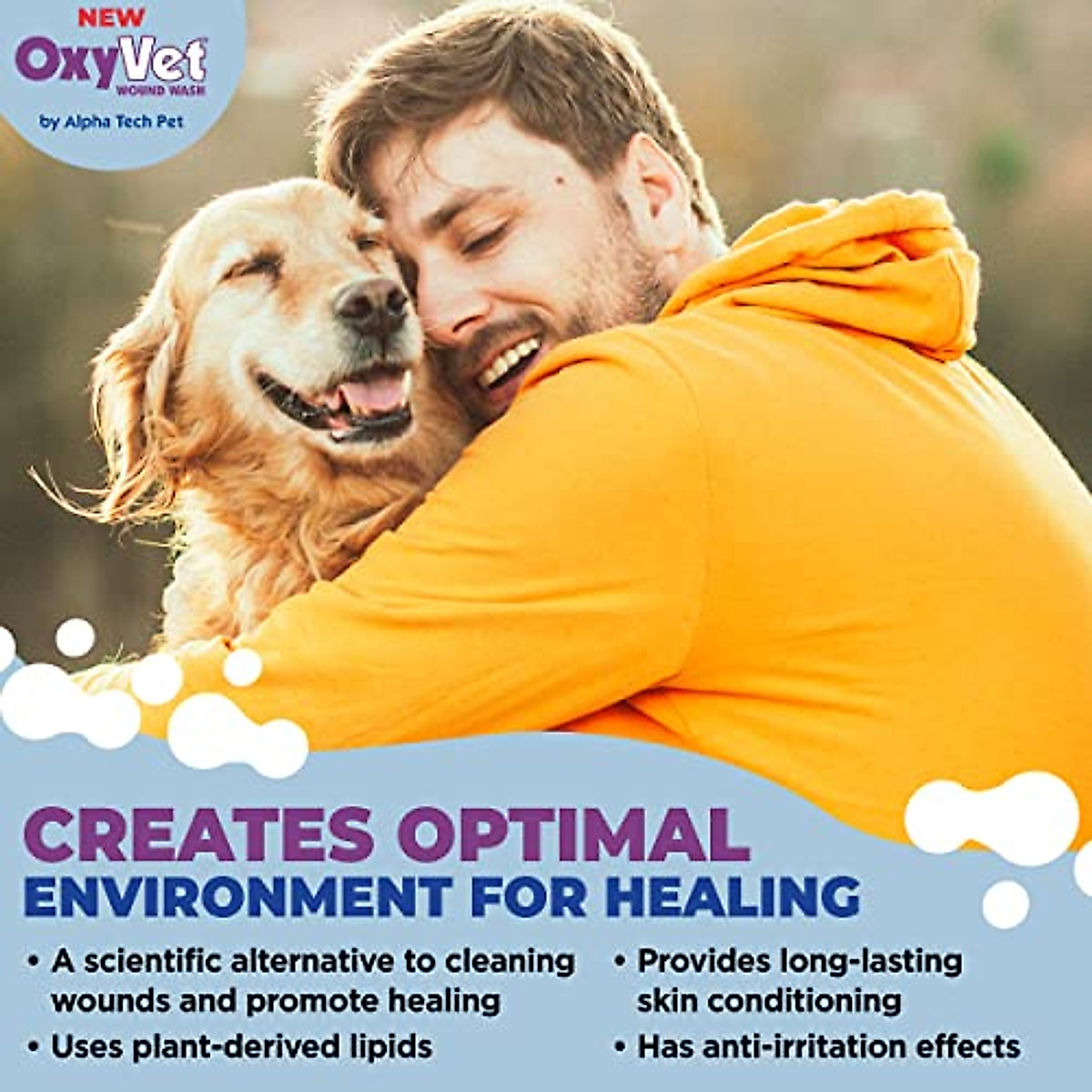 OxyVet Wound Wash for Dogs | Excellent Cleansing Agent | Non-Irritating to Skin and Eyes Wound Cleanser | Non-Staining Wound and Skin Care | 16 Fl Oz Pet First Aid Spray Bottle
