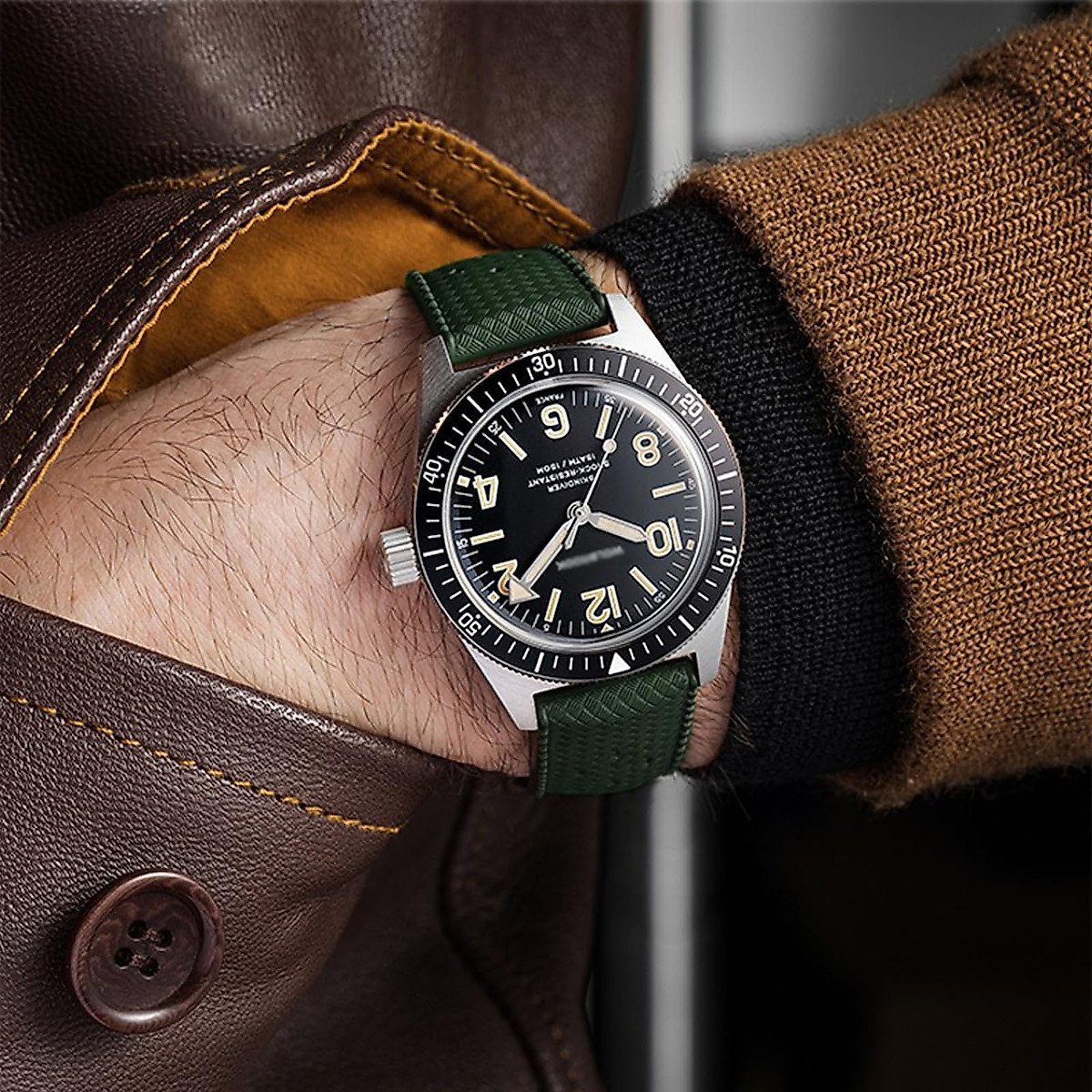 Niziruoup FKM Rubber Watch Strap Quick Release Tropical Style Fluororubber 18mm 20mm 22mm Soft Breathable Durable FKM Rubber Watch Band Universal Replacement Band Strap for Men Women