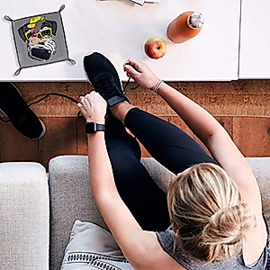 Mapotofux Vanity Tray, Toilet Tank Storage Tray, Resin Bathtub Tray Bathroom Tray, Schnauzer with Yellow Hat and Sunglasses