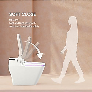 VOVO TCB-090SA Smart Bidet Toilet, One Piece Integrated Toilet with bidet built-in, Auto Open/Close Lid, Auto Dual Flush, Heated Seat, Made in Korea - Elongated