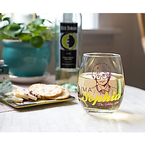 Silver Buffalo The Golden Girls Stemless Wine Glass Collectible Set of 4 | Each Holds 20 Ounces