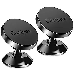 【2-PACK】Magnetic phone holder for car, [ Super Strong Magnet ] [ with 4 Metal Plate ] iPhone Magnetic car mount for cell phone, [ 360° Rotation ] Universal Dashboard car Mount Fits All Smartphones