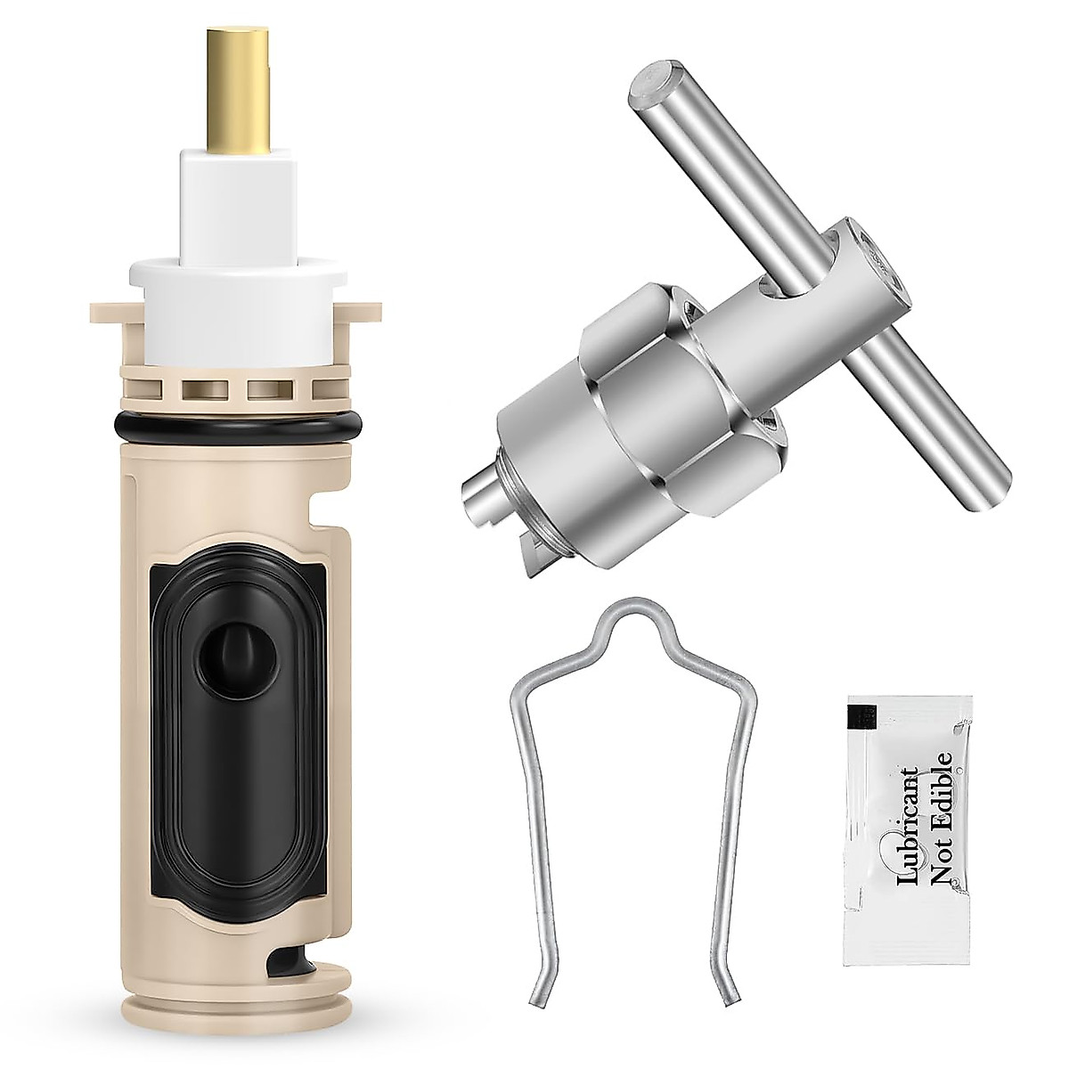 1222 Replacement Cartridge with Puller 104421, Compatible with Moen Tub Shower Single Handle Posi Temp Faucet (with lubricating grease)