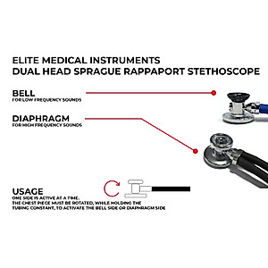EMI EBL-430 Navy Sprague Rappaport Dual Head Stethoscope and Manual Aneroid Sphygmomanometer Blood Pressure with Large Adult Cuff (Cuff Size: 33 cm to 51 cm | 13 inch to 20 inch)