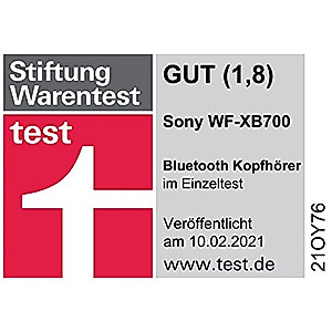 Sony WF-XB700 Truly Wireless Bluetooth Headphones, with Extra Bass, up to 18h battery life, splash and sweat resistance, Built-in Mic and Voice Assistant - Black