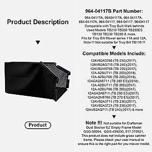 superbobi 964-04117A Lawnmower Grass Bag - Compatible with Troy Bilt 21" Lawnmowers TB210, TB260, TB130, TB230, TB280ES and MTD 964-04117B, 664-04117A