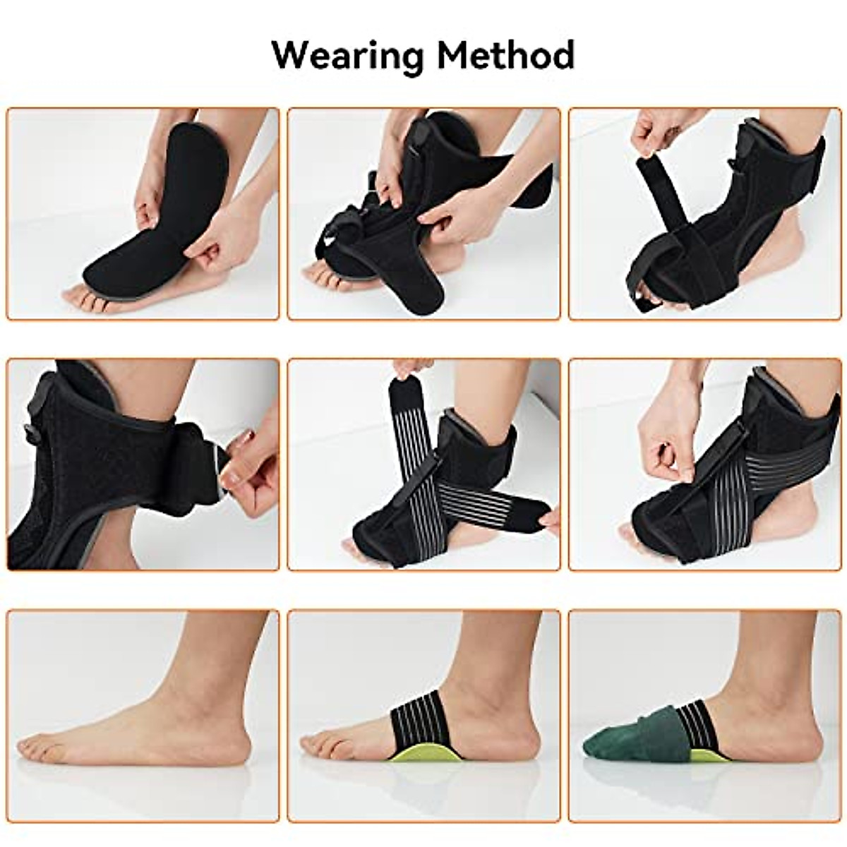 Plantar Fasciitis Night Splint;Plantar Fasciitis Relief Brace;Achilles Tendonitis Support,Foot Drop, black