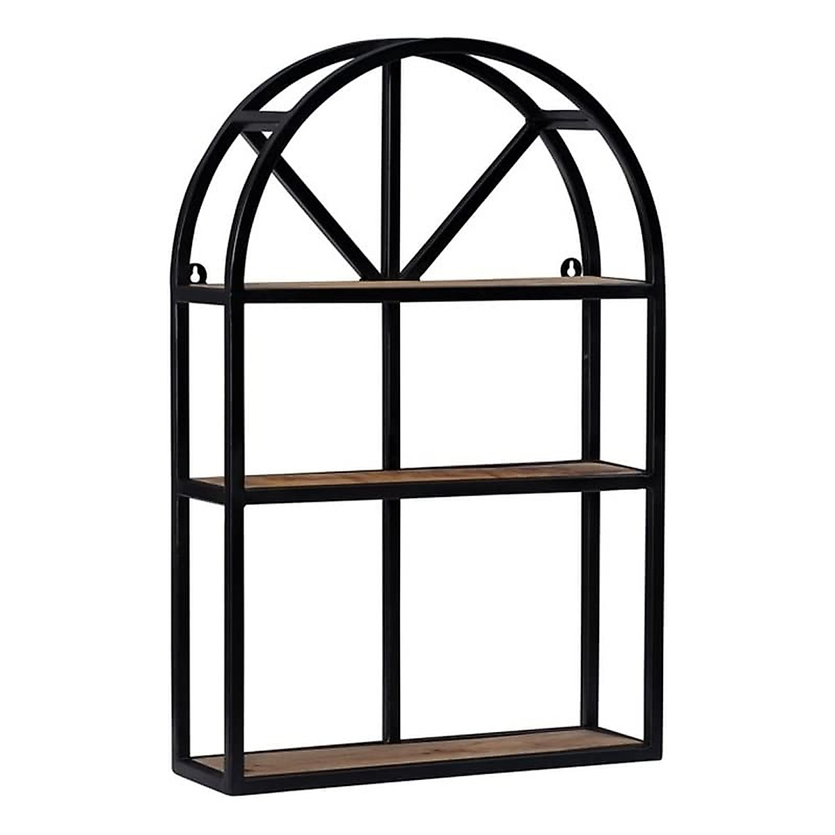 Powell Furniture Linon Penelope Metal Wall Shelves in Black