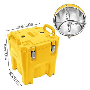 Insulated Food Carrier, 21Qt Capacity Stackable Hot Box with Handles 20L Thermos Bucket Food Warmer w/Stainless Steel Barrel for Restaurant Canteen Buffet