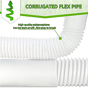 Mapleza Rain Gutter Downspout Extensions Flexible - Drain Downspout Extender - Gutter Down Spout Drain -Extend from 21 to 60 Inches (White,2Pack)