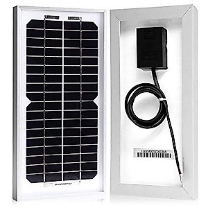 ACOPOWER Solar Panel 5 Watt 12V Black Monocrystalline High-Efficiency Module Off Gird PV Power with Solar Connectors for Battery Charging Path Light