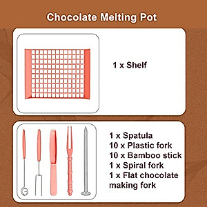 Chocolate Melting Pot Electric Fondue Melter Machine Set with Mold DIY Pink Stainless Steel Plastic Home Candy Chocolate Making Melting Pot Kitchen Tool Double-pot