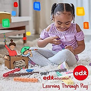 edxeducation Plastic Pattern Blocks - Set of 250 - Early Geometry Skills - Math Manipulative for Shape Recognition, Symmetry, Patterning and Fractions - Ages 4+
