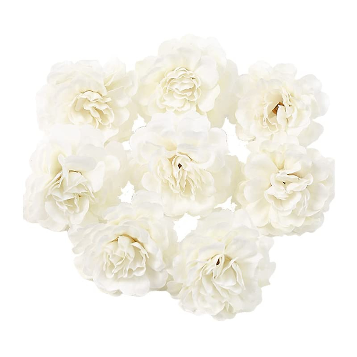 20pcs Roses Buds Artificial Flowers Bulk, 2" Small Silk Rose Artificial Flower Head Fake Flower For Home Decor Christmas Party Marriage Wedding Decoration DIY Wreath Accessories (Milky White)