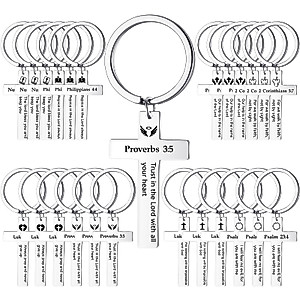 Loetere 45 Pcs Christian Cross Keychain Bulk 15 Styles Bible Verse Keychain Stainless Steel Religious Inspirational Gifts (Sliver,Bible)