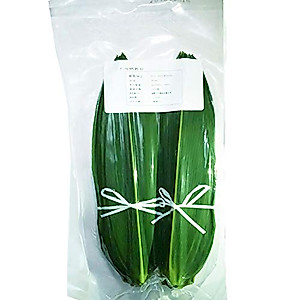 100 pcs Sushi Bamboo Leaf - Banana Leaves Make Zongzi Kit Plate Decorations Holiday Party for cooking (100 pcs, 12" L x 3.2" W) - Leaves Remains Vaccuum and Fresh