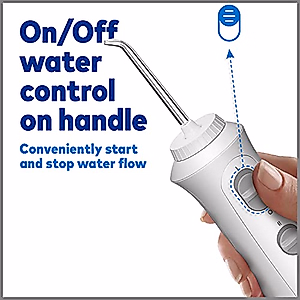 Waterpik Cordless Pearl Rechargeable Portable Water Flosser for Teeth, Gums, Braces Care and Travel with 4 Flossing Tips, ADA Accepted, WF-13 White