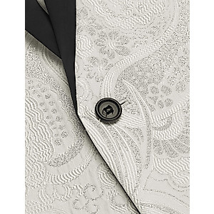 COOFANDY Men's Tuxedo Jacket Wedding Blazer One Button Dress Suit for Dinner,Prom,Party White