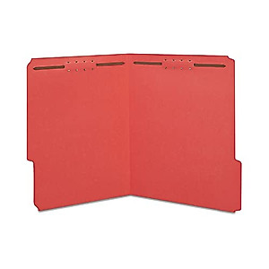 Staples 807791 Colored Reinforced Tab Fastener Folders Letter Size Red 50/Box