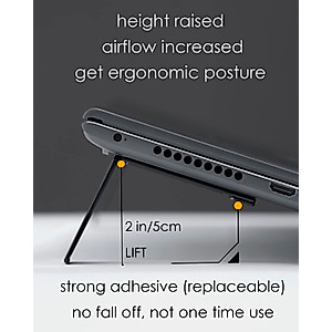 Aulumu G07 Portable Laptop Stand, Pop Up Leg Stands Laptop, Ergonomic Laptop Riser Lift for Desk for All Laptops, Tablets, 8-20'', Black