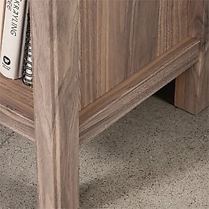 Worksense by Sauder Woodburn 5-Shelf Display Bookcase in Washed Walnut, Washed Walnut Finish