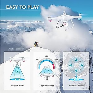 Potensic Upgraded P5 Drone with 2.7K Camera for Adults and Beginners, FPV Quadcopter Helicopter with Gravity Sensor, Trajectory Flight and 3D Flip, Altitude Hold, Headless Mode, 40 Mins Flight Time