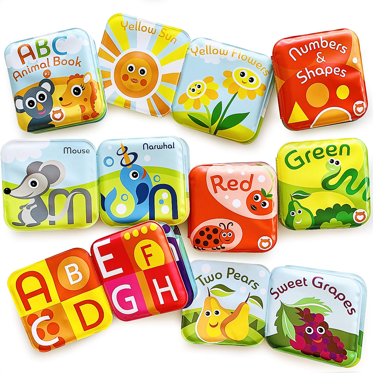 Baby Bath Books Mega Set (Pack of 13 Books) - Educational Waterproof Baby Bathtime Plastic Books for Bath Tub with Animals, Colors, Numbers and ABC Letters - Learning Toy Books for Babies and Toddlers