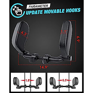 JZCreater Car Headrest Pillow, 360° Adjustable Sleeping Headrest for Car Seat, U Shape Head Neck Support Rest Pillows for Kids Adults Travel, Black