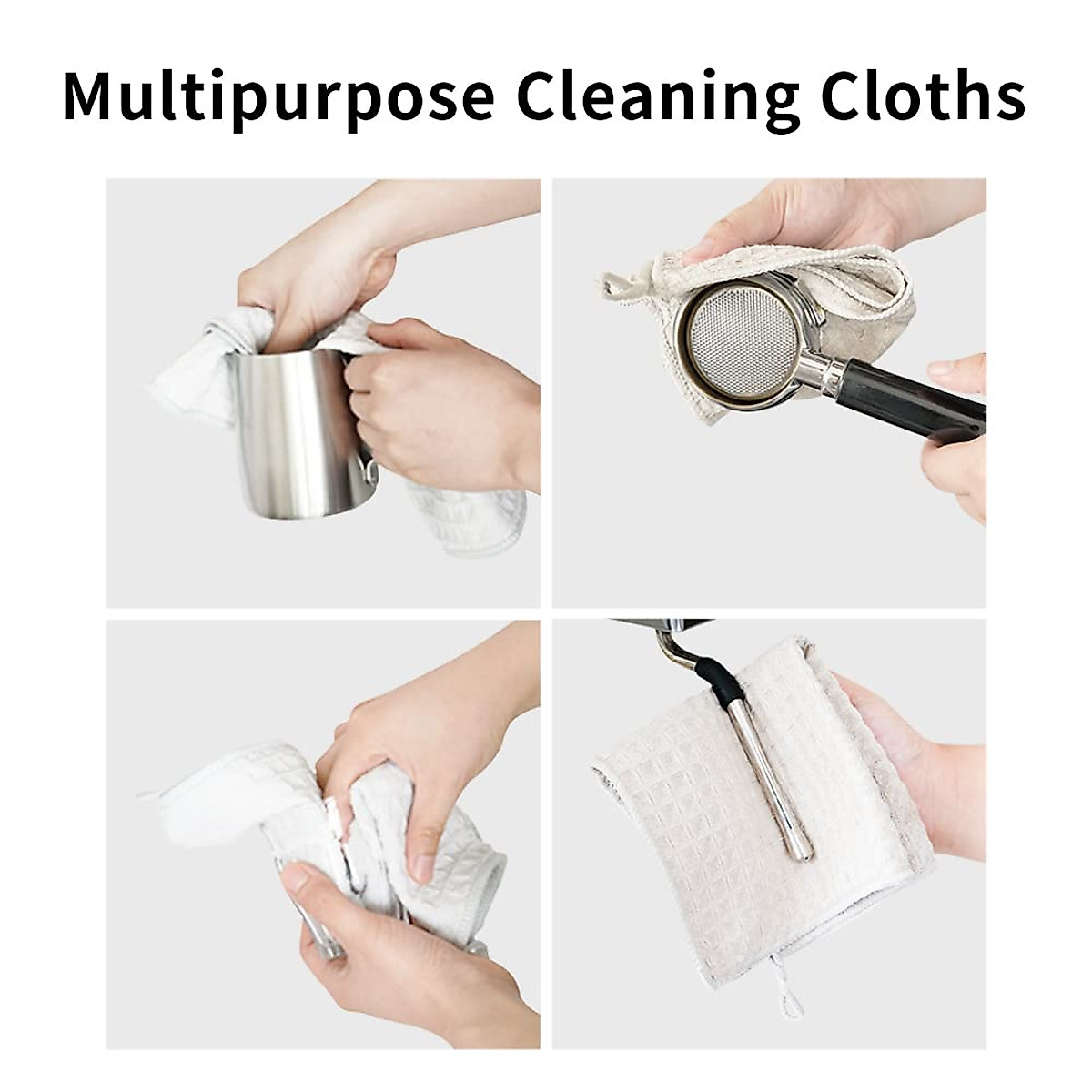 Barista Micro Cloth 4 Pack - watchget Microfiber Barista Cleaning Towels Coffee Cleaning Accessories for Espresso Machine, Steam Wand, Countertop(12"x12")