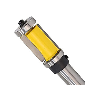 Yakamoz 2Pcs 1/2-Inch Shank Pattern Flush Trim Router Bit Top and Bottom Double Bearings Trimmer Cutter Woodworking Tool