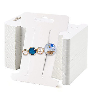 Mototo 300 PCS Hair Clip Bow Display Cards Hair Barrettes Jewelry Display Holder Rectangle Paper Cardboard for Hair Accessories Display and Organizing, 4 x 2-1/2 Inches (White)