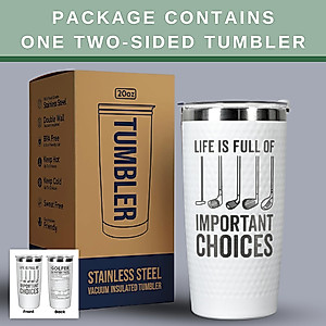 Golf Gifts for Men - Golf Christmas Gifts - Golf Gifts for Men Unique - Golf Gifts for Dad, Dad Golf Gifts - Funny Golf Gifts for Men Him, Dad Uncle, Husband Boyfriend, Golf Lovers - 20 Oz Tumbler