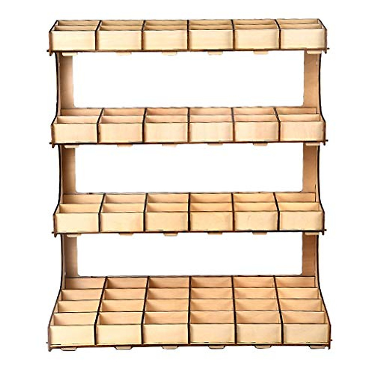 Tongina Wooden Storage Rack Stand Holder for Acrylic Paint Hobby Brush - 4-Layer 60-Grid