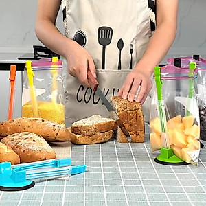 Baggy Rack -（8 colors）,Food Storage Bags Clip, For Food Prep Bag/Plastic Freezer Bag/Ziploc Bag Holder Stand,Meal Planning/prep Bag Holders.MONOTONOUS