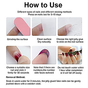 24 Pcs Press on Nails Medium Square Black French Fake Nails Press ons Gold Foil Sequin Fashion Nail Tips Full Cover False Nails with Designs Stick on Nails Glue Acrylic Nail Kit Art for Women Manicure