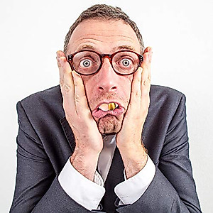 Fake Teeth Vampire Teeth Gnarly Teeth Gag Teeth Ugly Teeth Joke Teeth Denture Funny Teeth Costume for April Fool‘s Day Party Favors, 24 Pieces (Blood Style, Classic Style)