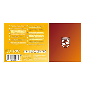Philips CDRW-80 (12x) 10pk Slim Jewel Case