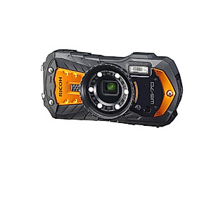 Ricoh WG-70 Waterproof Digital Camera (Orange) 03873 Bundle with 256GB Memory Card, Carrying Case, Tripod, Corel Photo-Video-Art Suite + More (International Model)