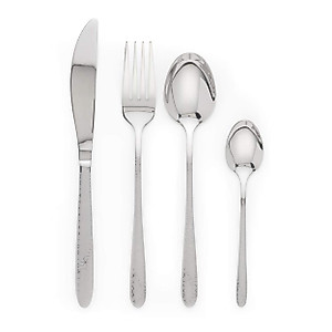 Russell Hobbs RH01519EU 16 Piece Rhombus Cutlery Set, Stainless Steel, Set for 4, Geometric Handle Design, Perfect for Students, Families & New Homeowners