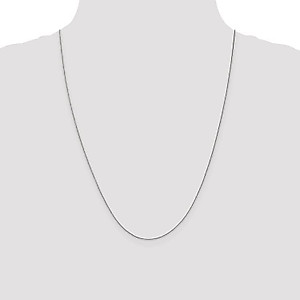 14k White Gold 0.50mm Box Chain Necklace Fine Jewelry For Women Gifts For Her, 24"